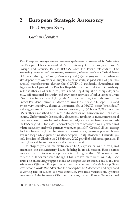 (PDF) European Strategic Autonomy