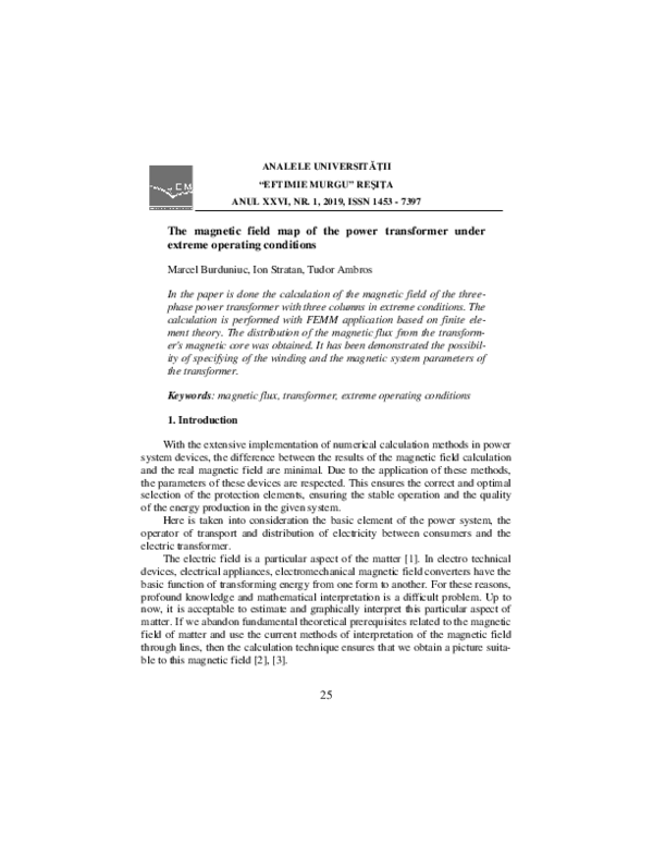(PDF) The magnetic field map of the power transformer under extreme ...