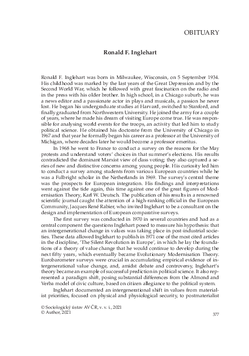 (PDF) Ronald F. Inglehart