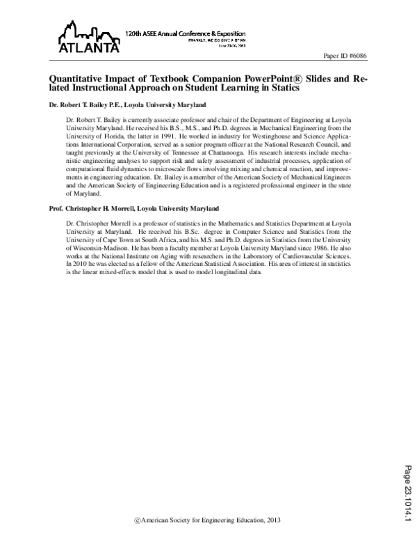 (PDF) Quantitative Impact of Textbook Companion PowerPoint® Slides and ...