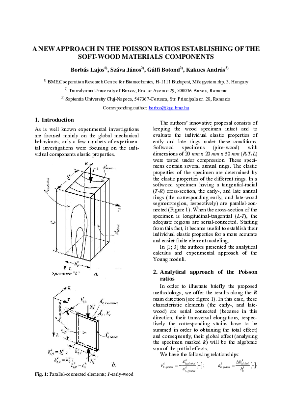 (PDF) New Approach in the Poisson Ratios Establishing of the Soft-Wood ...