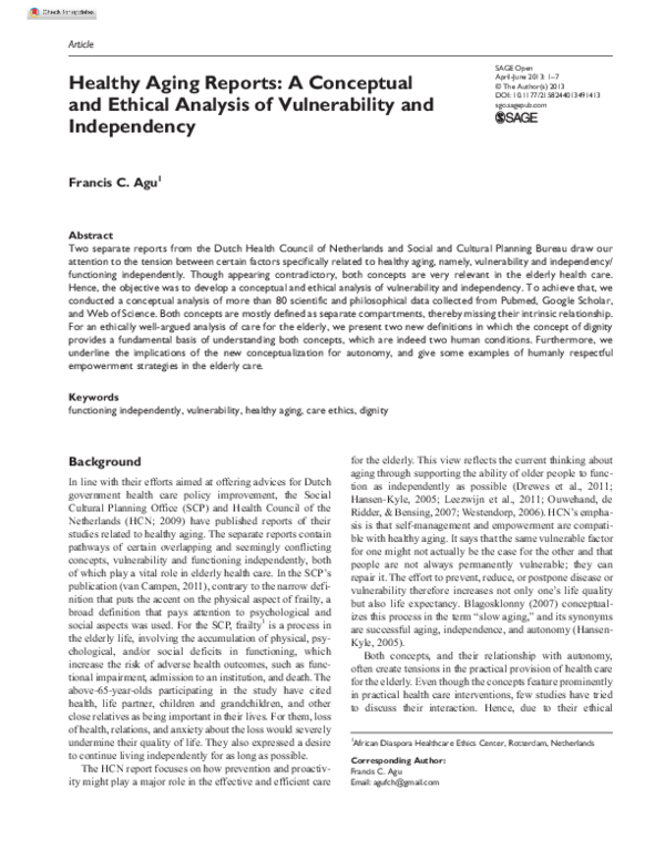 (PDF) Healthy Aging Reports