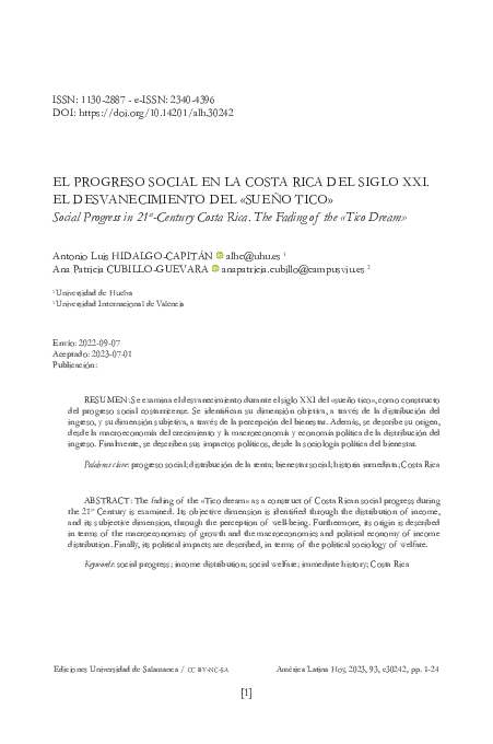 (PDF) El progreso social en la Costa Rica del siglo XXI. El ...