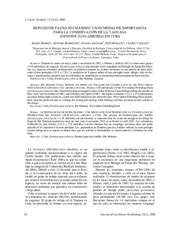 (PDF) Refugio de Fauna Río Máximo: Un humedal de importancia para la ...