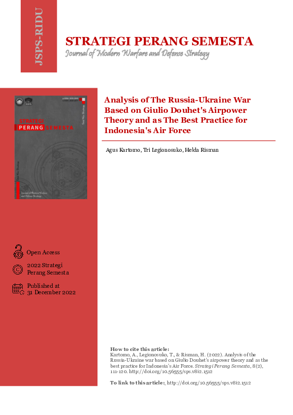 (PDF) Analysis of The Russia-Ukraine War Based on Giulio Douhet's ...