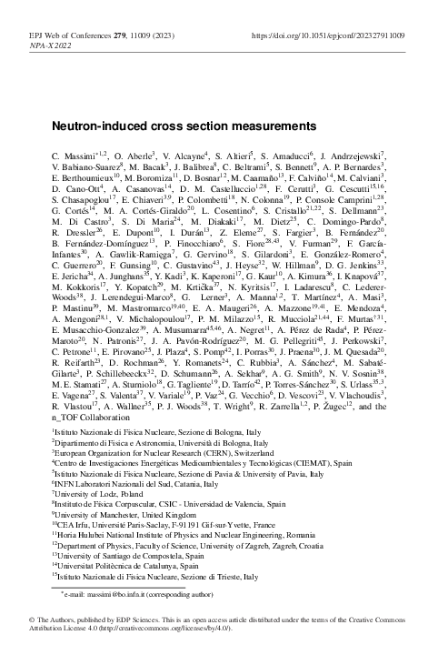 (PDF) Neutron-induced cross section measurements | Y. Romanets ...