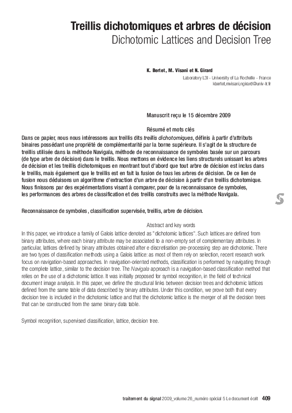 (PDF) Treillis dichotomiques et arbres de décision Dichotomic Lattices ...