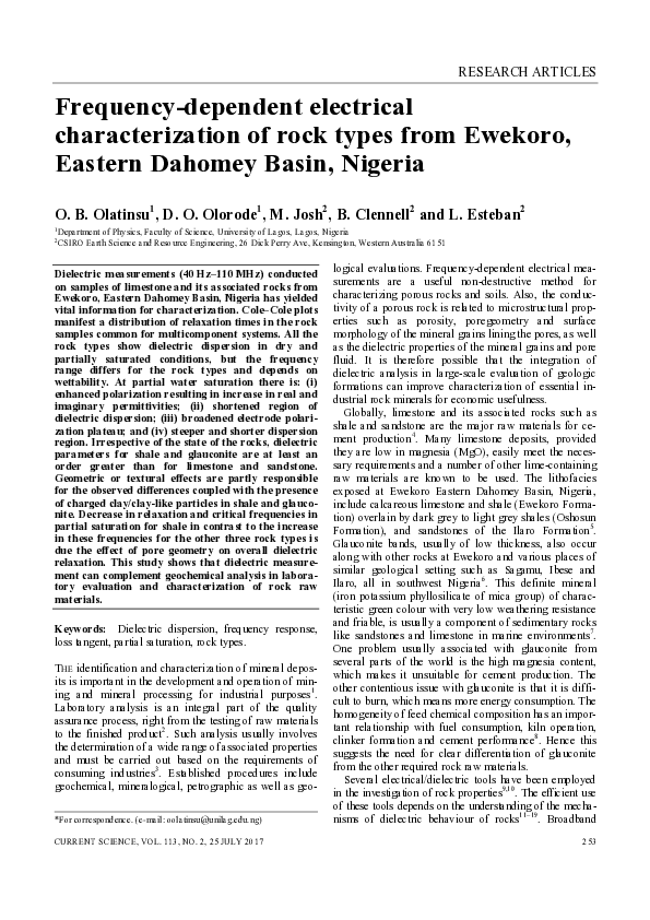 (PDF) Frequency-Dependent Electrical Characterization of Rock Types ...