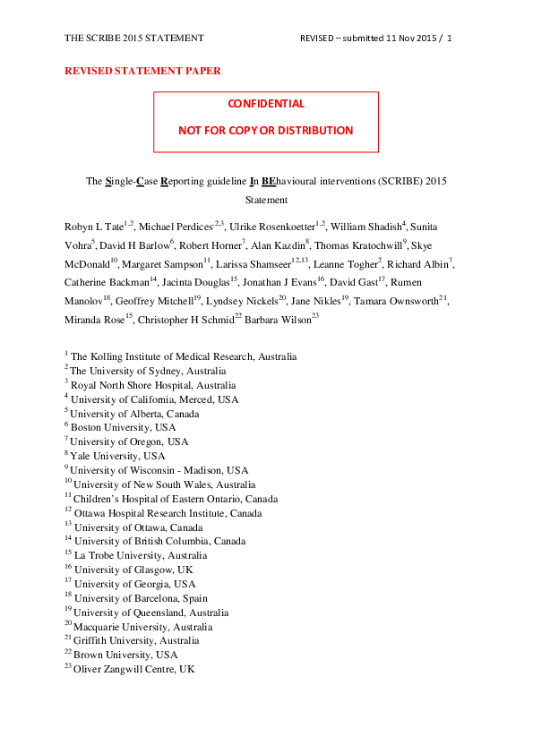 (PDF) The Single-Case Reporting Guideline In BEhavioural Interventions (SCRIBE) 2016 statement ...