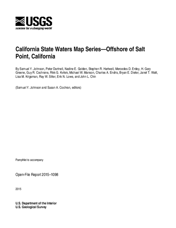 (PDF) California State Waters Map Series: offshore of Salt Point ...