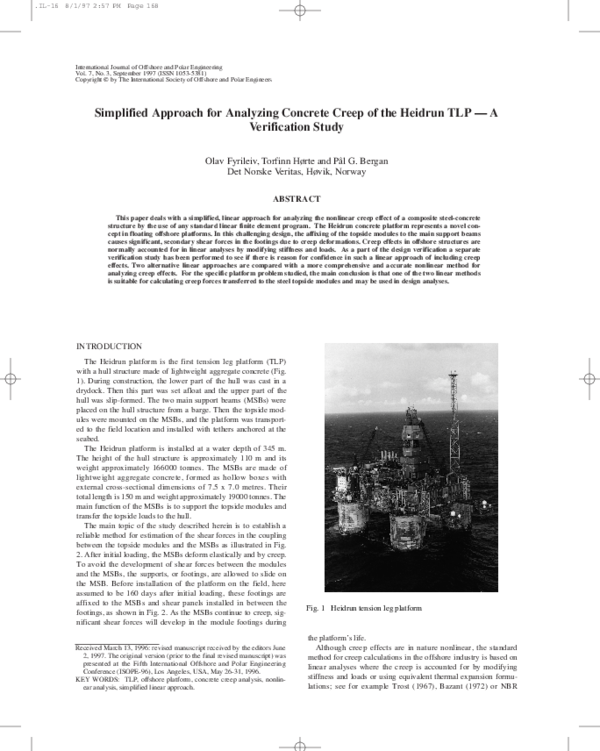 (PDF) Simplified approach for analysing concrete creep of the heidrun ...
