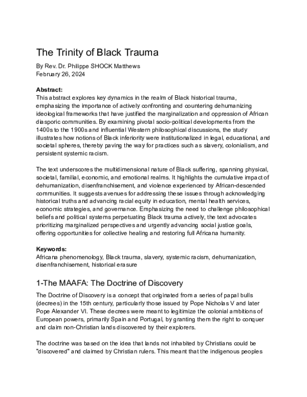 (PDF) The Trinity of Black Trauma