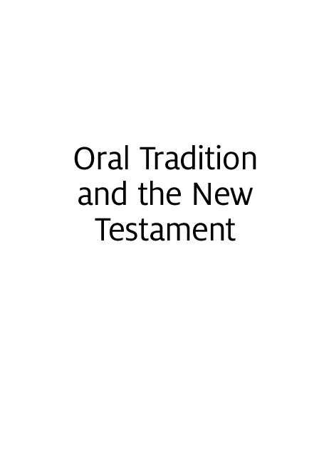 (PDF) Oral Tradition and the New Testament