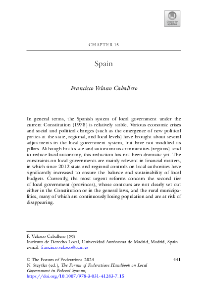 (PDF) Local Government in Spain