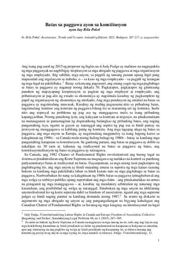 (PDF) Batas sa paggawa ayon sa konstitusyon