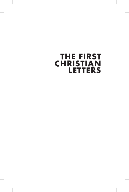 (PDF) The First Christian Letters: Reading 1 and 2 Thessalonians