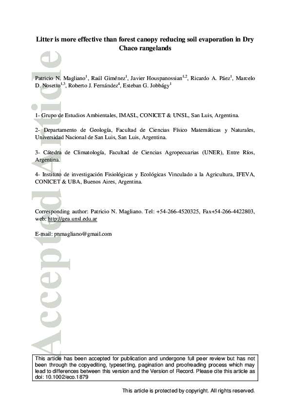 (PDF) Litter is more effective than forest canopy reducing soil ...