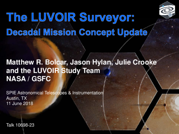 (PDF) The LUVOIR Surveyor: Decadal Mission Concept Update | Julie ...