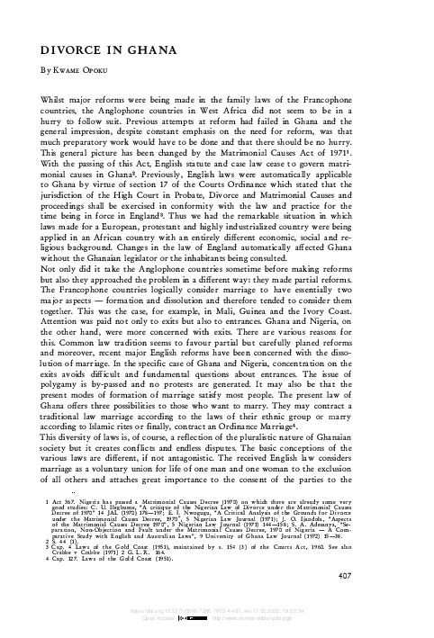 (PDF) Divorce in Ghana