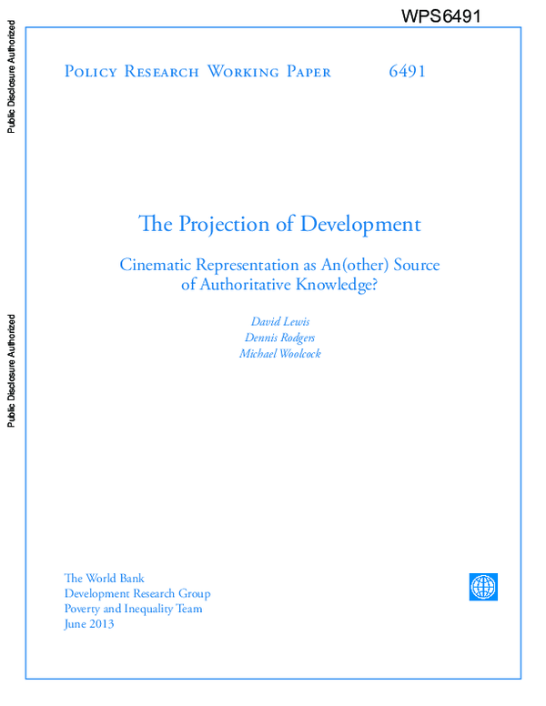 (PDF) The Projection of Development: Cinematic Representation as an ...