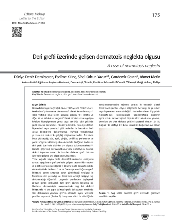 (PDF) A case of dermatosis neglecta