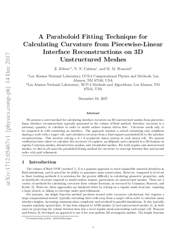(PDF) A paraboloid fitting technique for calculating curvature from ...