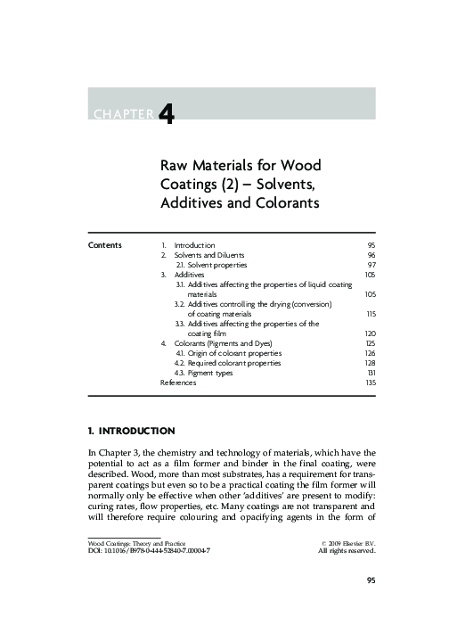 (PDF) Raw Materials for Wood Coatings (2) – Solvents, Additives and ...