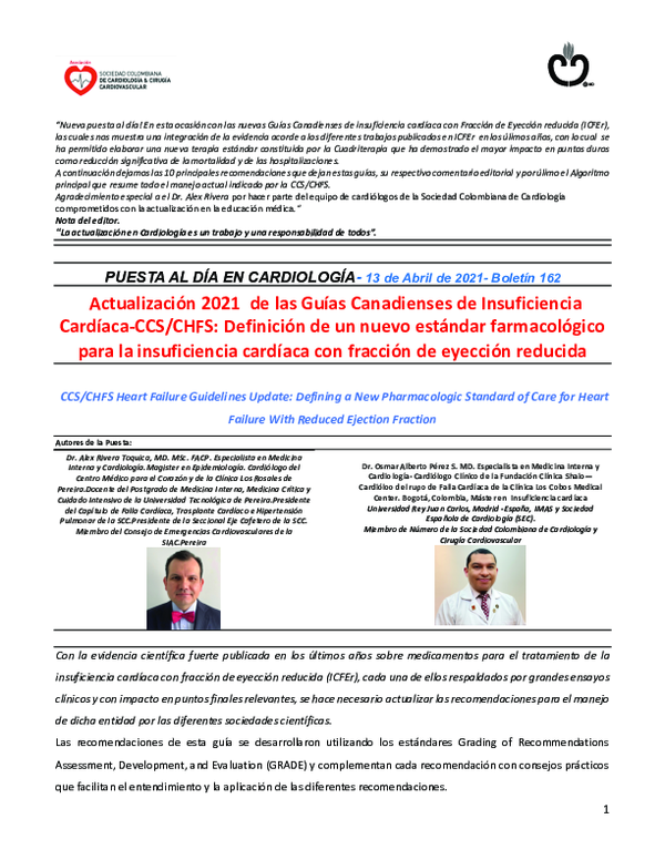 (PDF) CCS/CHFS Heart Failure Guidelines Update: Defining a New ...