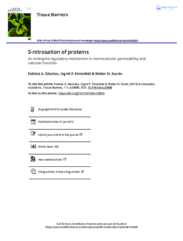 (PDF) S-nitrosation of proteins