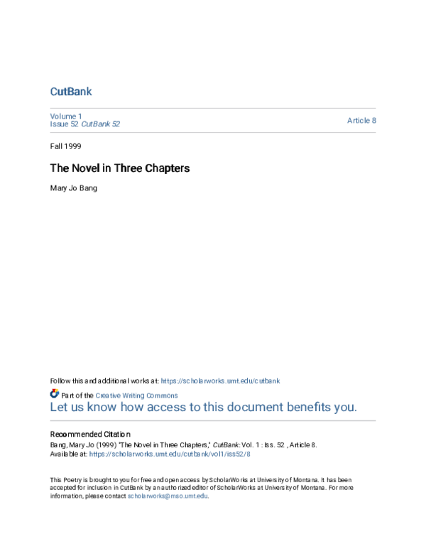 (PDF) The Novel in Three Chapters