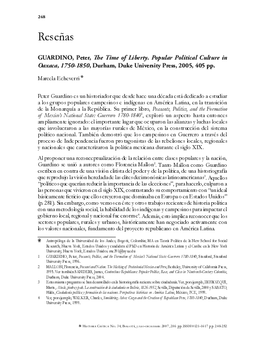 (PDF) Guardino, Peter. The time of liberty. Popular political culture ...