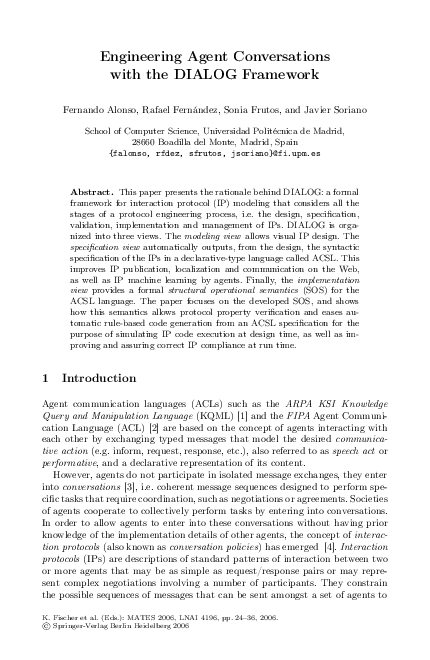 (PDF) Engineering Agent Conversations with the DIALOG Framework | Javier Soriano - Academia.edu