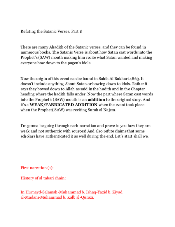 (PDF) Refuting the Satanic Verses Volume 1