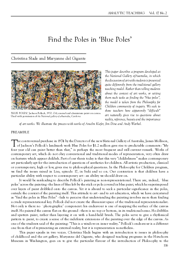 (PDF) Find the Poles in 'Blue Poles