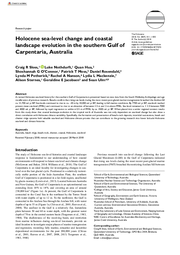 (PDF) Holocene sea-level change and coastal landscape evolution in the southern Gulf of ...