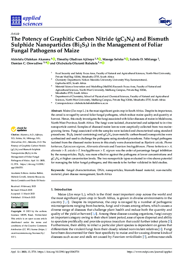 (PDF) The Potency of Graphitic Carbon Nitride (gC3N4) and Bismuth ...