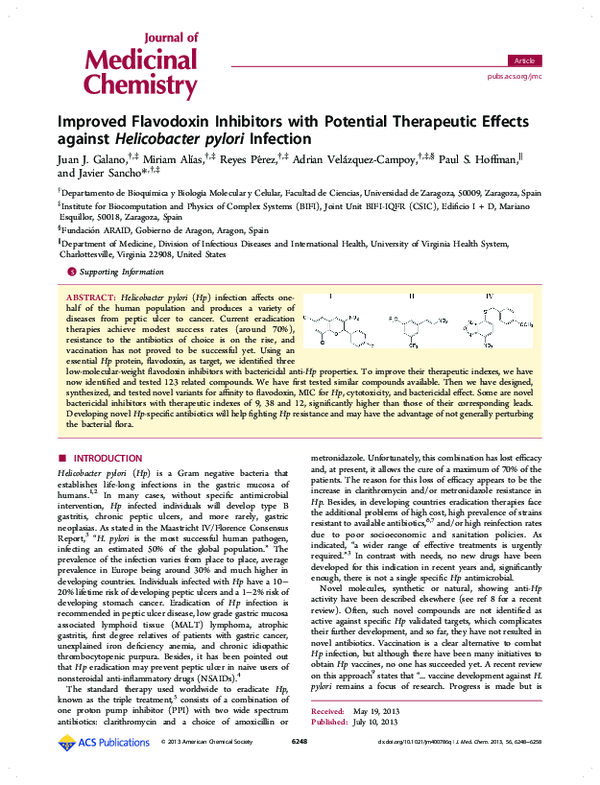 (PDF) Improved Flavodoxin Inhibitors with Potential Therapeutic Effects ...