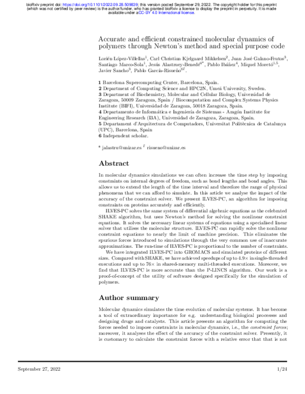 (PDF) Accurate and efficient constrained molecular dynamics of polymers ...