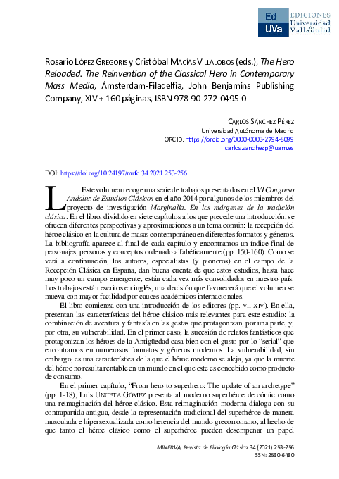 (PDF) The Hero Reloaded: The reinvention of the classical hero in ...