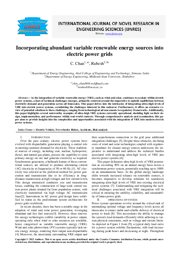 (PDF) Incorporating abundant variable renewable energy sources into ...
