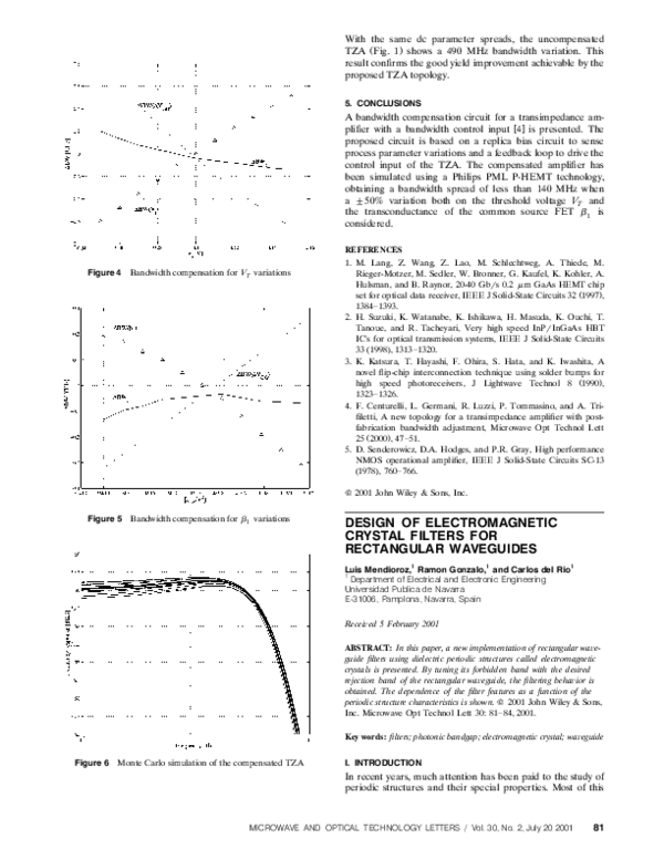 (PDF) Design of electromagnetic crystal filters for rectangular waveguides