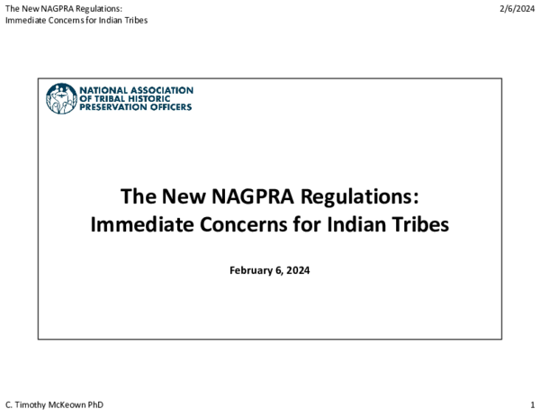 (PDF) The New NAGPRA Regulations: Immediate Concerns for Indian Tribes ...