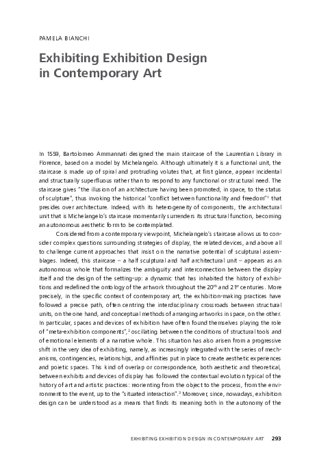 (PDF) "Exhibiting Exhibition Design in Contemporary Art"