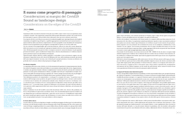 (PDF) Sound as landscape design. Considerations on the edges of the Covid19
