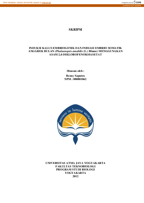 (PDF) INDUKSI KALUS EMBRIOGENIK DAN INISIASI EMBRIO SOMATIK ANGGREK ...