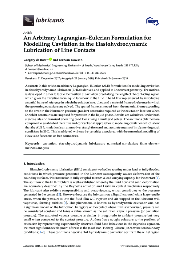 Pdf An Arbitrary Lagrangian Eulerian Formulation For Solving Moving Boundary Problems With 3986