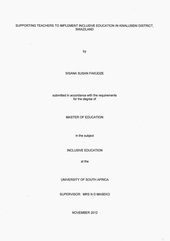 (PDF) Supporting Teachers to Implement Inclusive Education in the ...