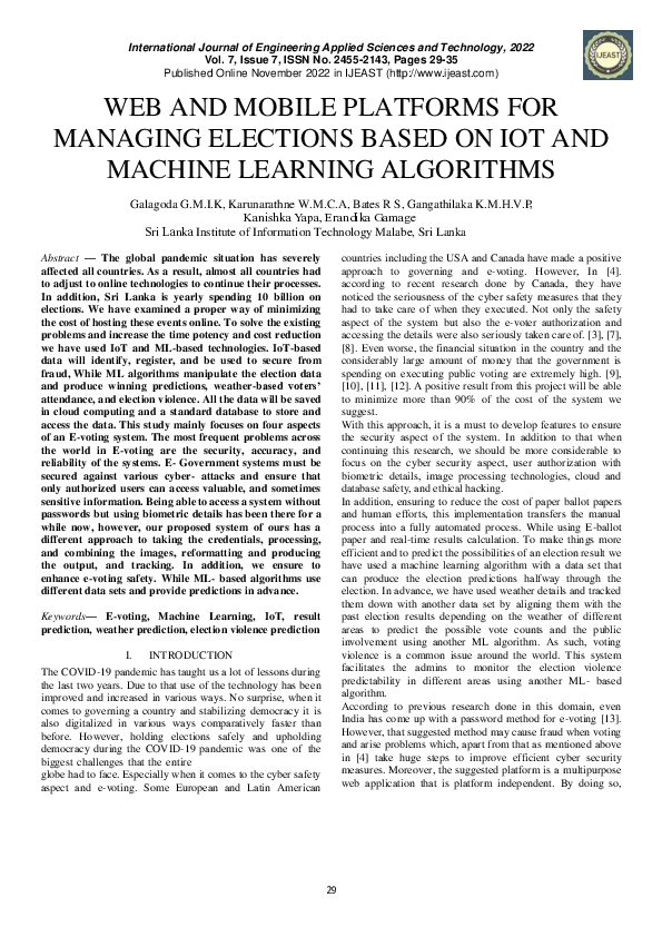(PDF) Web and Mobile Platforms for Managing Elections based on IoT And ...