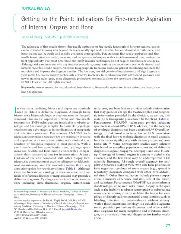 (PDF) Getting to the Point: Indications for Fine-needle Aspiration of ...