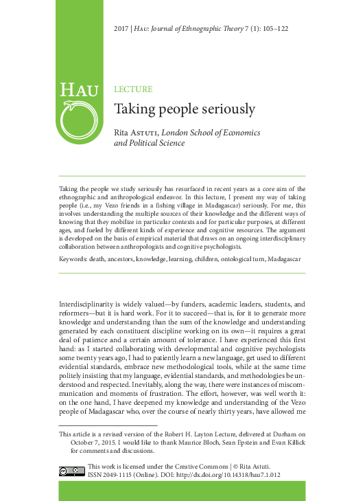 (PDF) Taking people seriously